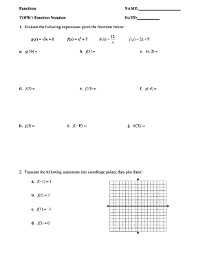 Function Notation Worksheet - Fill Online, Printable, Fillable ... - Worksheets Library