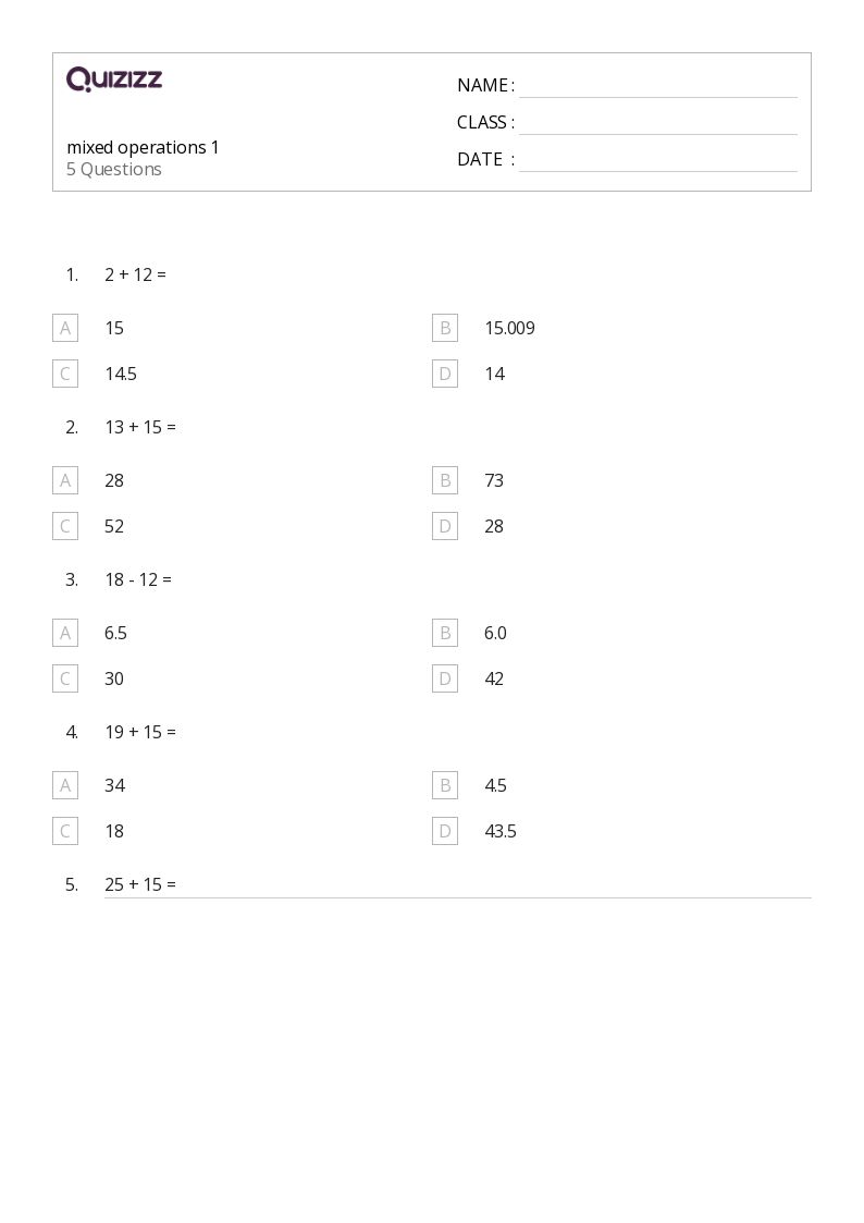 50 Math Worksheets On Quizizz Free And Printable Worksheets Library