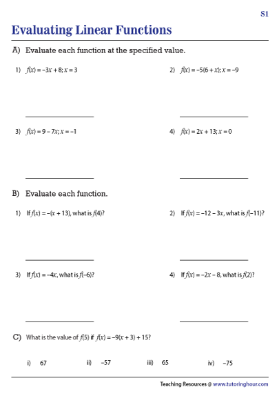 Find The Missing Functions Worksheet Pdf Printable Algebra