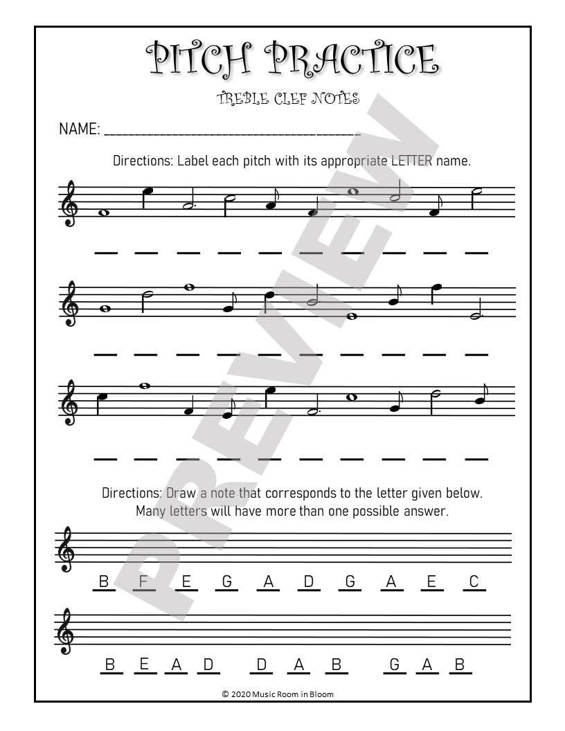 PITCH WORKSHEETS For Middle School General Music Worksheets Library PITCH WORKSHEETS For Middle School General Music Worksheets Library
