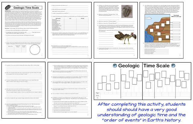 Amy Brown Science: Evolution and the Geologic Time Scale - Worksheets ...