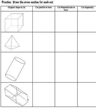 Geometry Cross Sections Worksheet: Exploring 3D Shapes