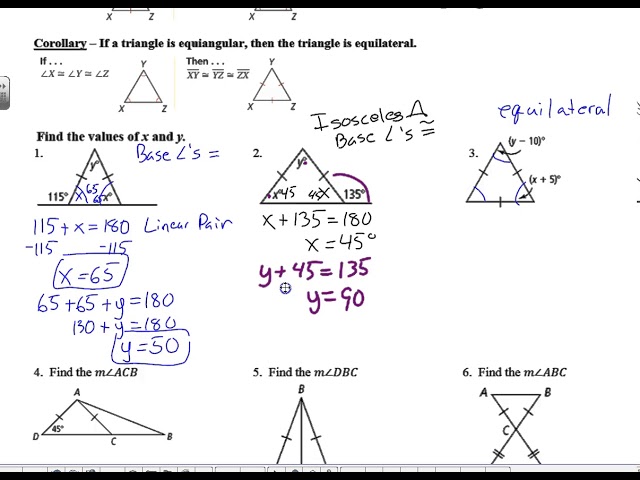 Equilateral And Isosceles Triangles Worksheet