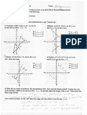 Multiple Transformations Answers | PDF - Worksheets Library