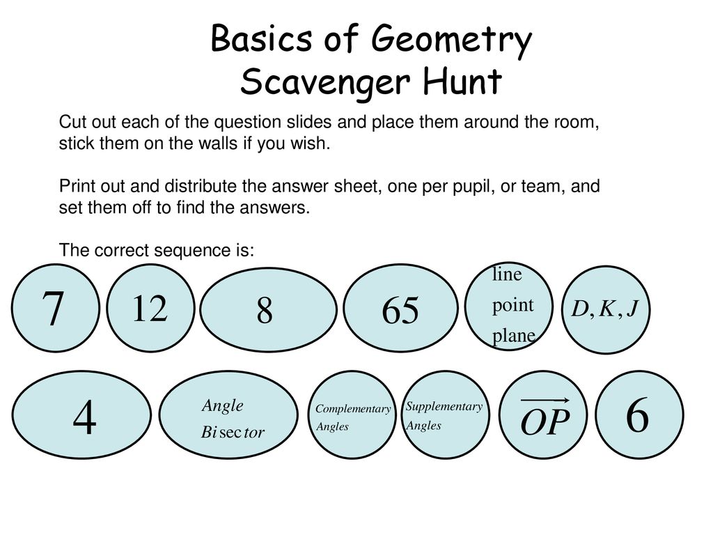 Basics of Geometry Scavenger Hunt - ppt download - Worksheets Library