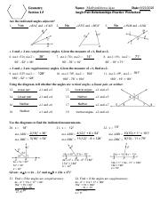 Skills Practice Angle Relationships - Mrs. Foys Classroom - Worksheets ...