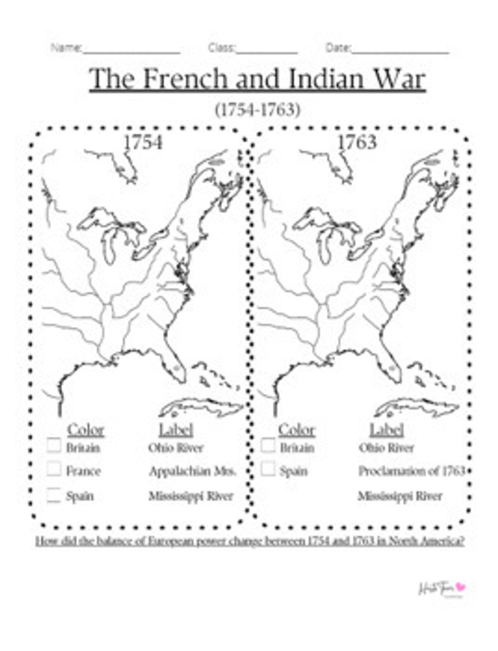 Free george washington french and indian war worksheet, Download Free ...