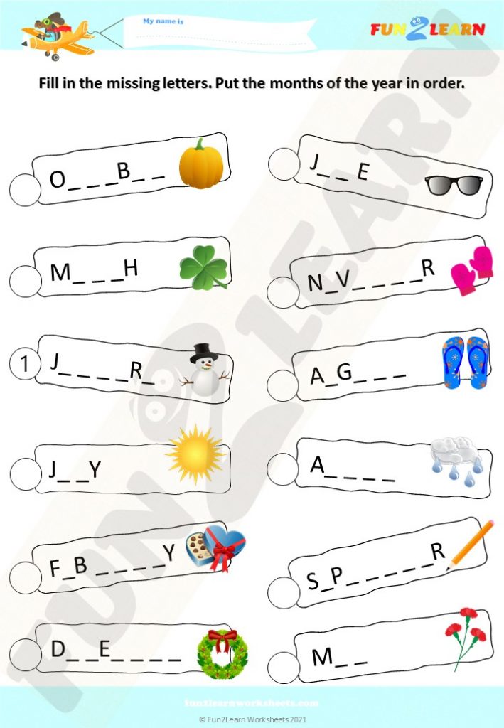 Months Of The Year Worksheet Fun2Learn Worksheets Library