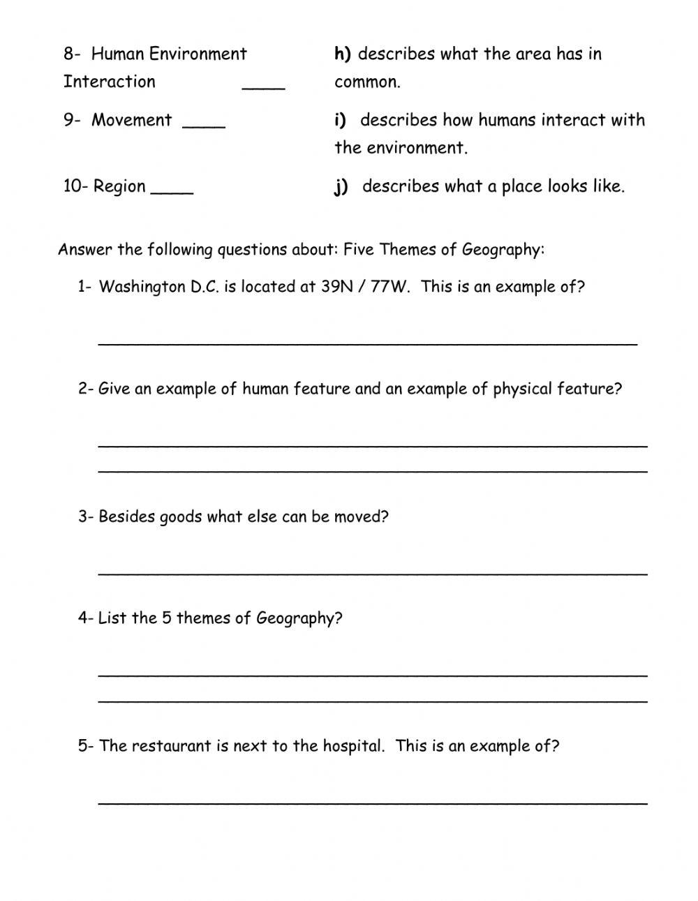 Social Studies Daily activity 1 period 1 - Grade 6 worksheet ...