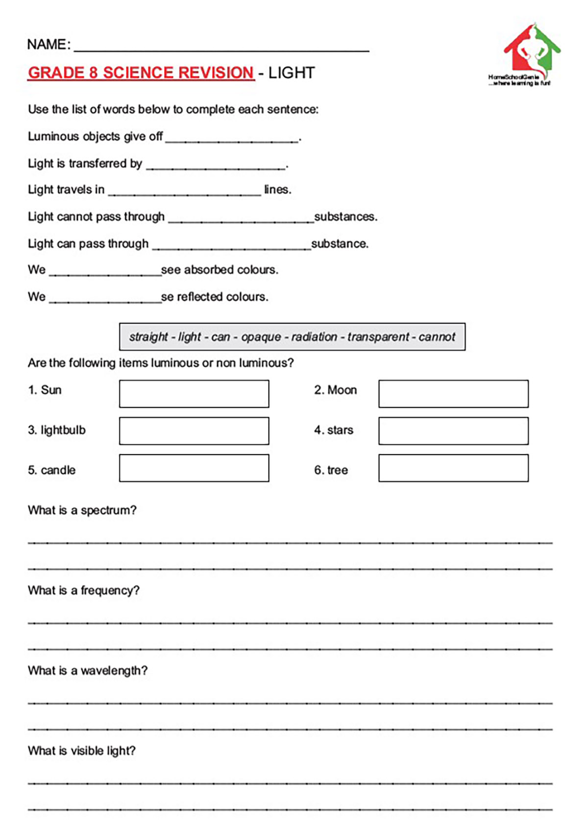 Grade 8 Science Worksheet: Engaging Exercises for Middle School Students