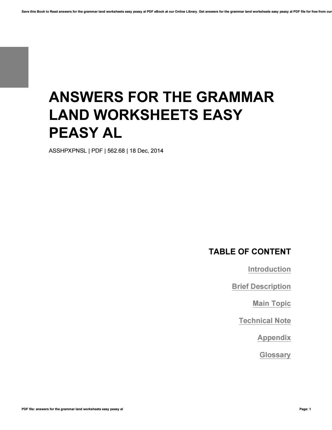 Answers For The Grammar Land Worksheets Easy Peasy Al By Hezll16 Answers For The Grammar Land Worksheets Easy Peasy Al By Hezll16