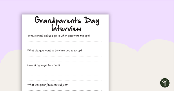 Grandparents Day Interview Worksheet | Teach Starter - Worksheets Library
