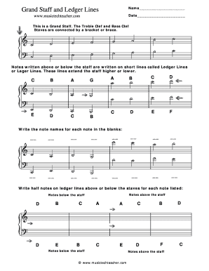 Grand Staff And Ledger Lines Answer Key - Fill and Sign Printable ...