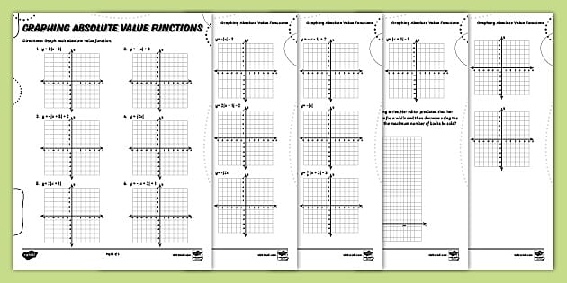 Eighth Grade Graphing Absolute Value Functions Activity - Worksheets ...
