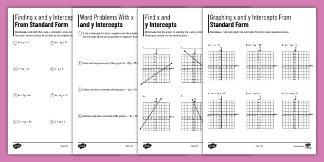 Using The X And Y Intercepts To Graph Standard Form Equations