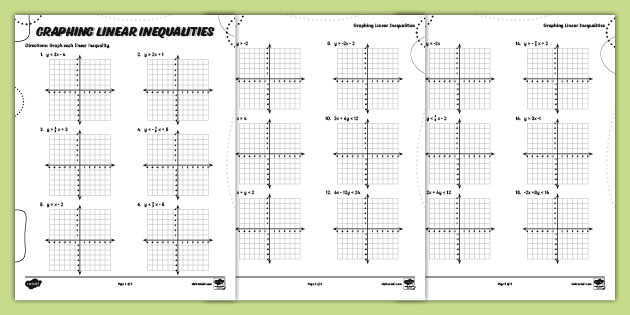 Free graphing linear equations and inequalities worksheet, Download ...