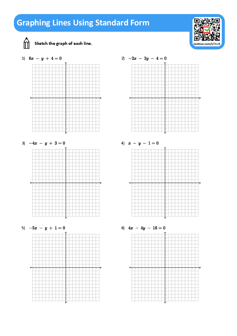 Graphing Lines Using Standard Form worksheets - Worksheets Library