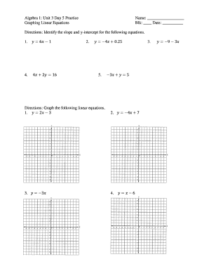 3 1 Practice Graphing Linear Equations | airSlate SignNow - Worksheets Library