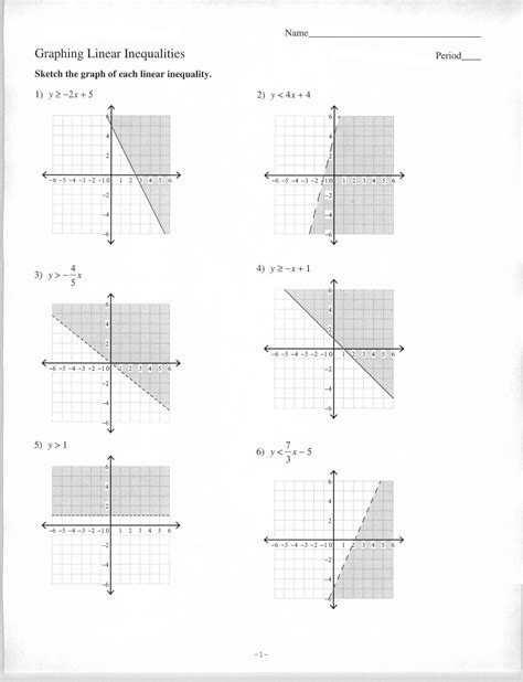 Graph Linear Inequalities Worksheet - Worksheets Library