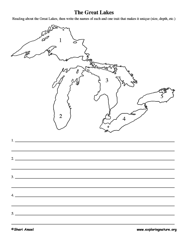 The Great Lakes - Worksheets Library