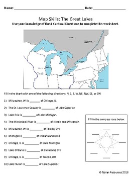 FREE Great Lakes Maps Worksheets by Nolan Resources | TPT - Worksheets ...