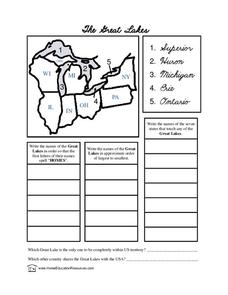 Free great lakes worksheet, Download Free great lakes worksheet png ...