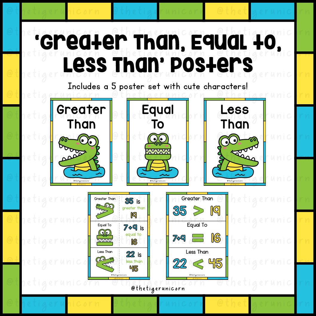 Greater Than, Equal To, Less Than Posters • Teacha! - Worksheets Library