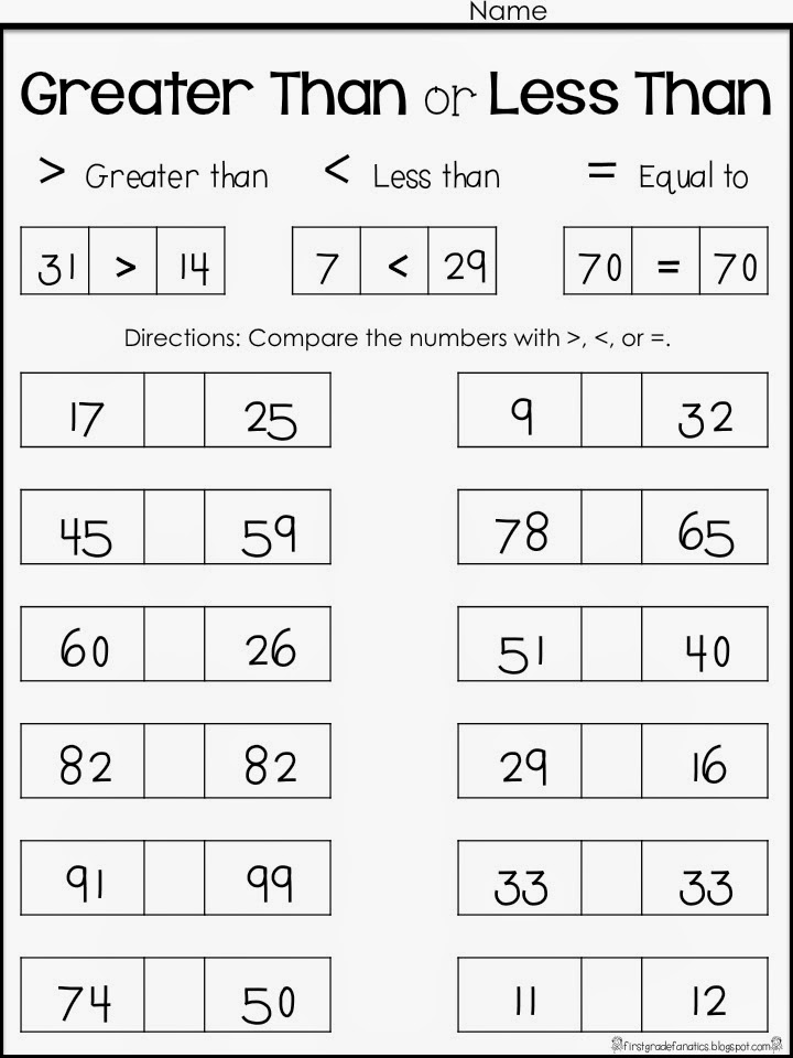 Comparing Numbers up to 80 - Part 2 | PrimaryLearning.Org - Worksheets ...