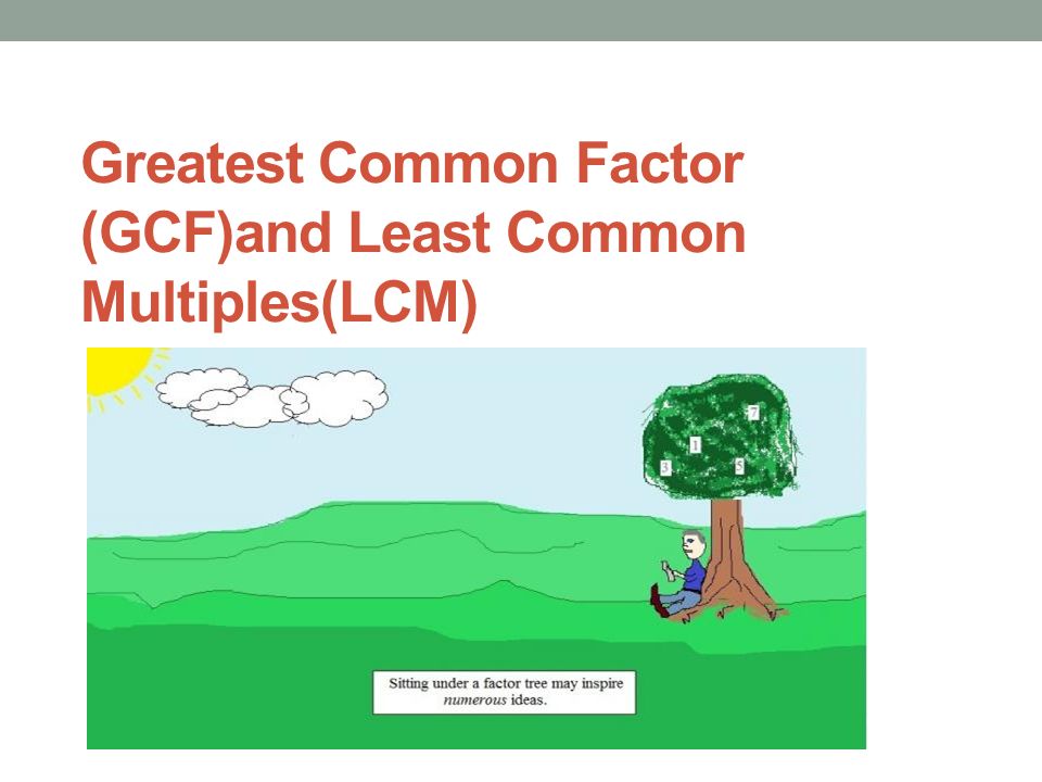 Greatest Common Factor Gcfand Least Common Multipleslcm