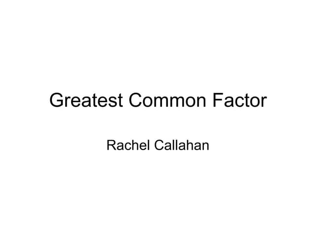 Greatest Common Factor Ppt Worksheets Library