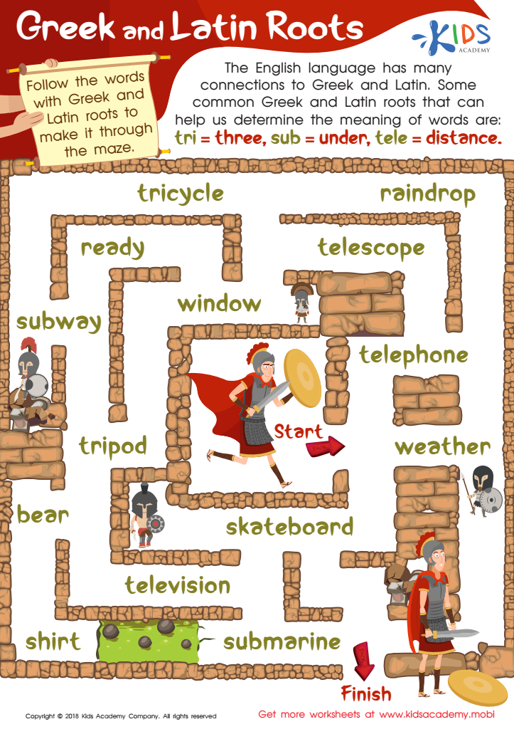 Greek and Latin Roots Worksheet for kids - Worksheets Library