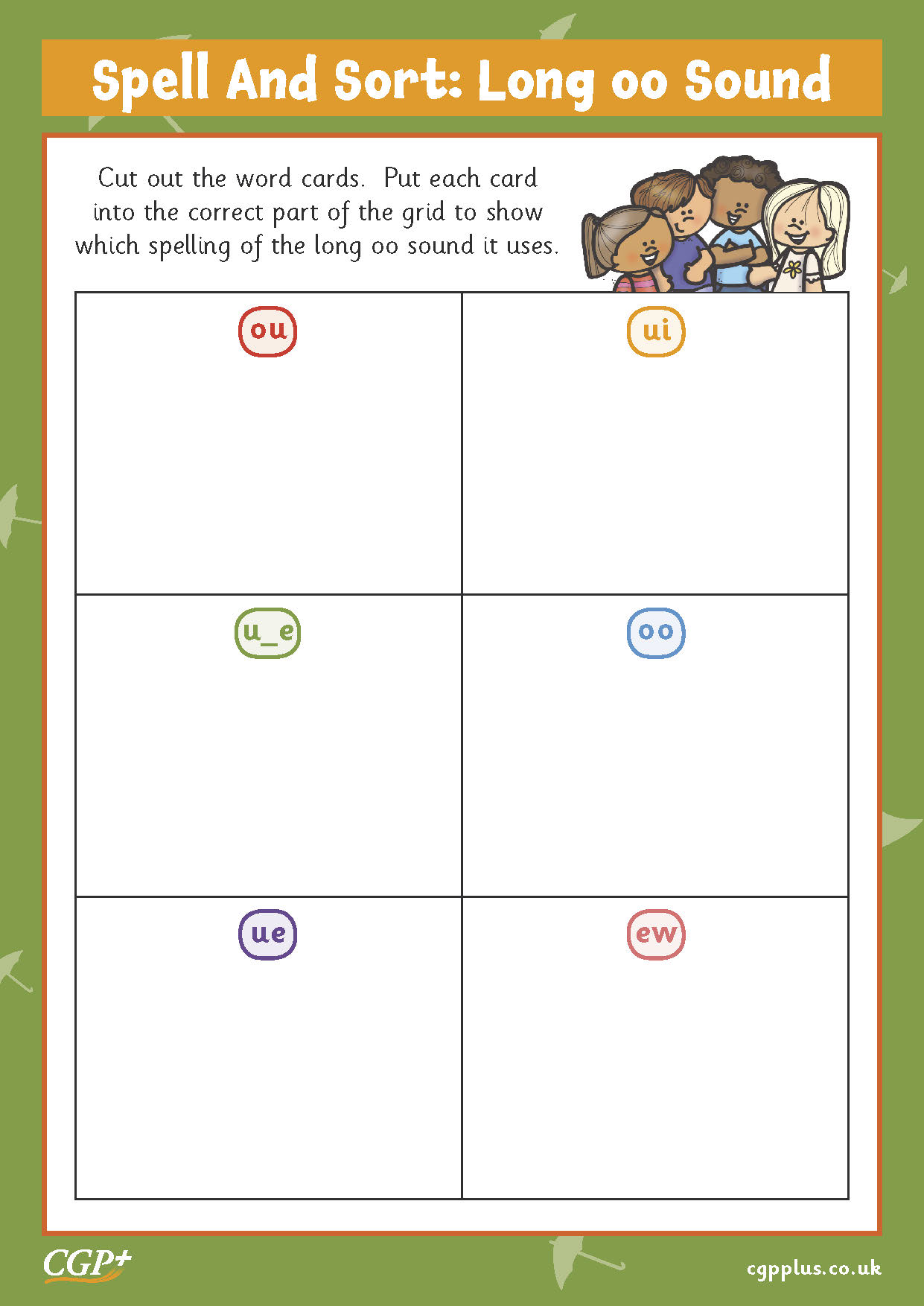 Spell and Sort: the Long oo Sound (Reception & Year 1) | CGP Plus ...