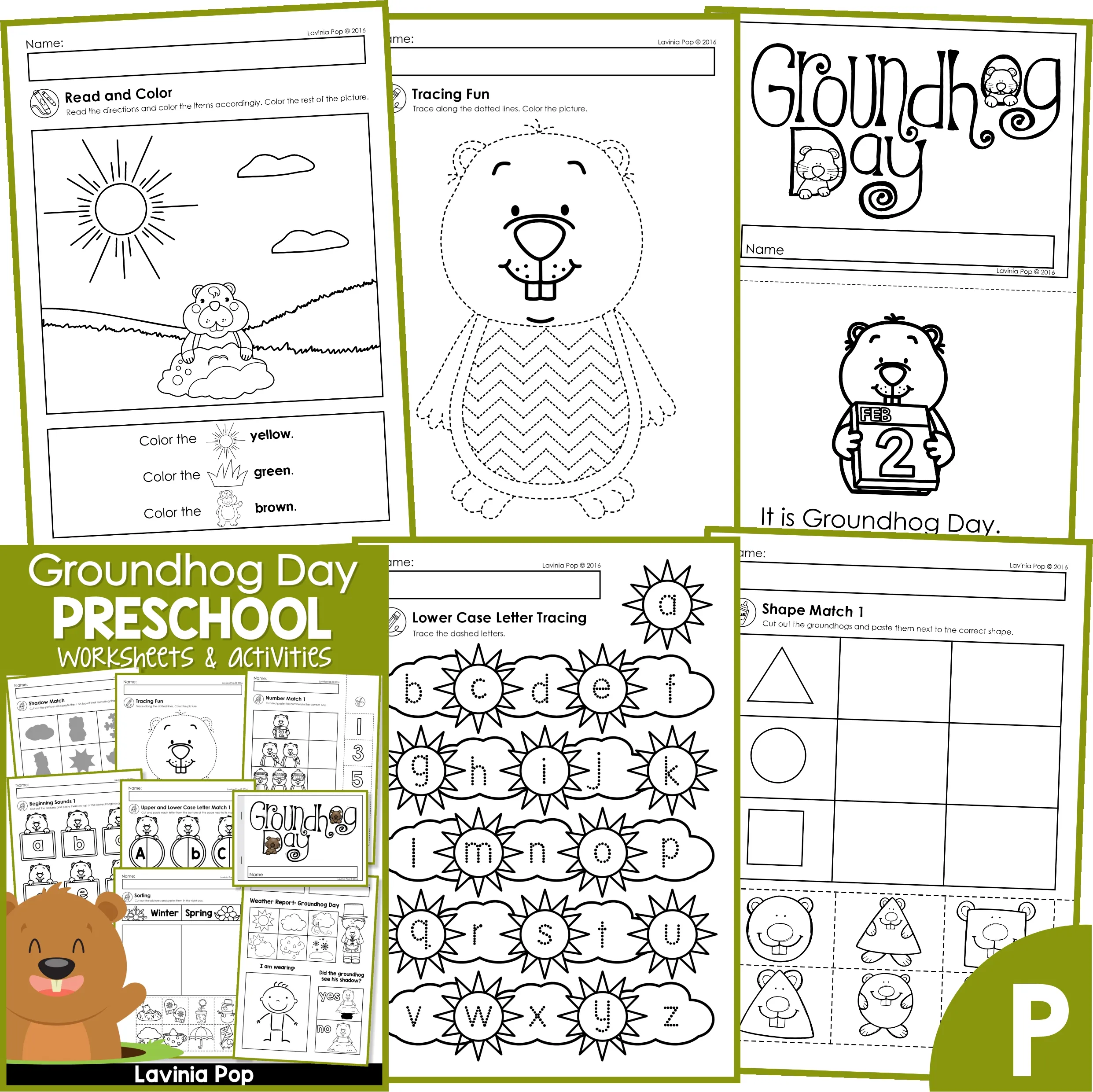 Groundhog Day Preschool Worksheets and Activities No Prep - Worksheets ...
