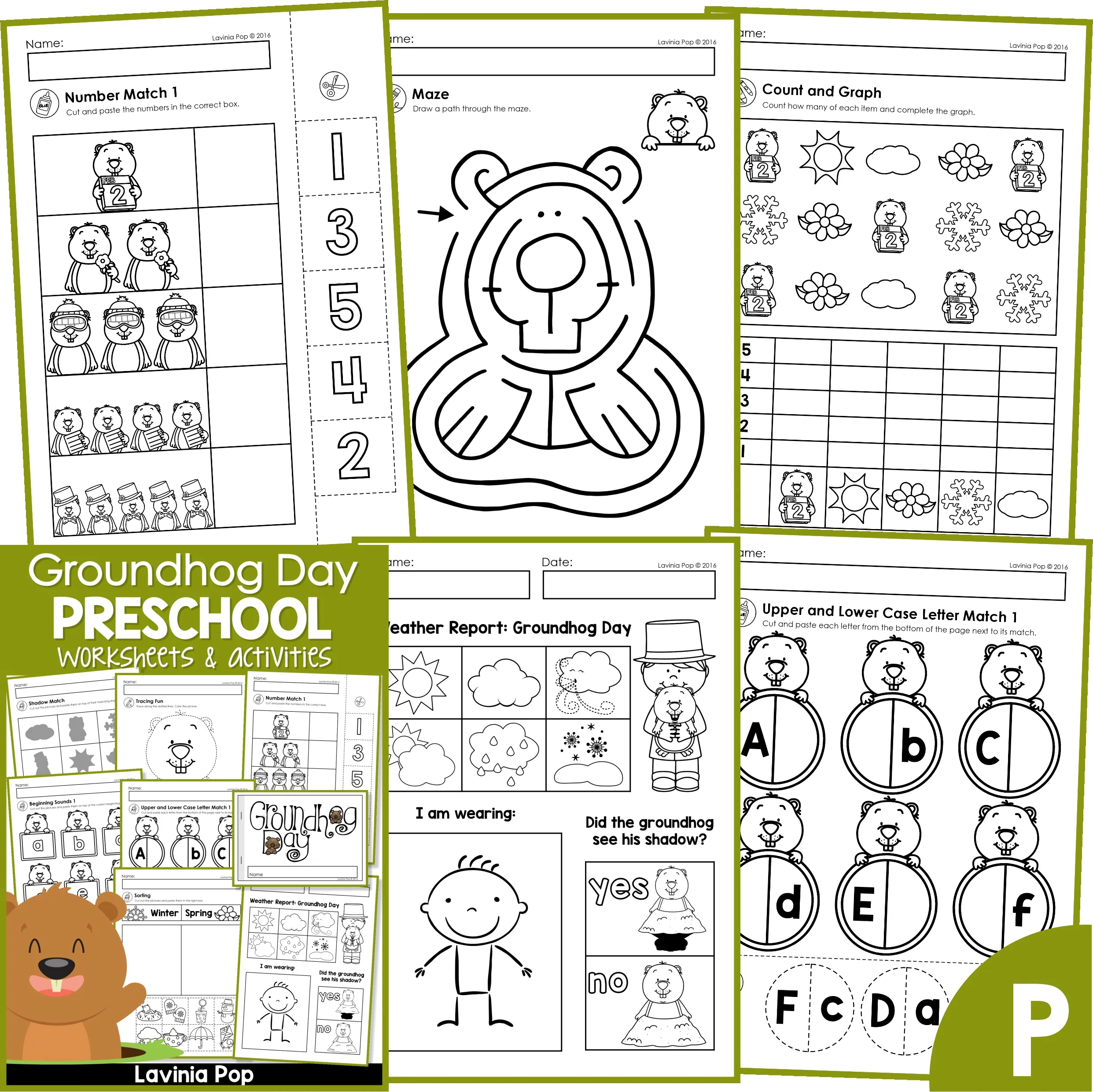 Groundhog Day Preschool Worksheets and Activities No Prep - Worksheets ...