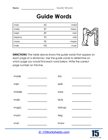 Guide Words Worksheets - 15 Worksheets.com - Worksheets Library