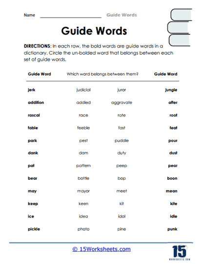 Guide Words worksheet | Live Worksheets - Worksheets Library