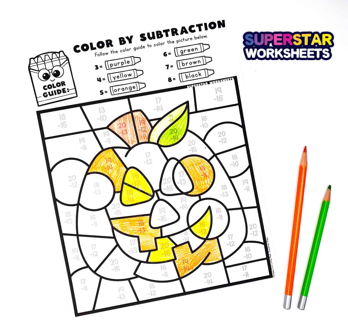 Halloween Color by Number - Superstar Worksheets - Worksheets Library