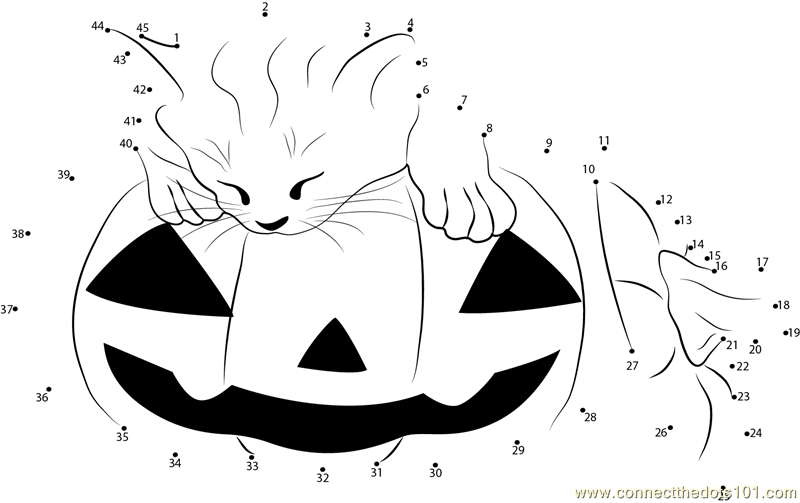 Cute Pumpkin Halloween dot to dot printable worksheet - Connect ...
