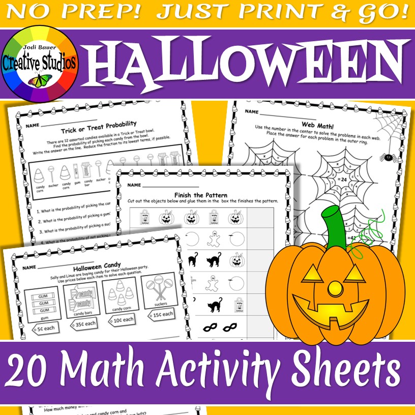 Halloween Math Activity Sheets - No Prep! | Made By Teachers ...