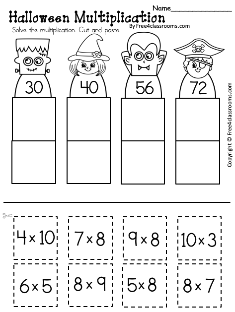 Free halloween multiplication and division worksheet, Download Free ...