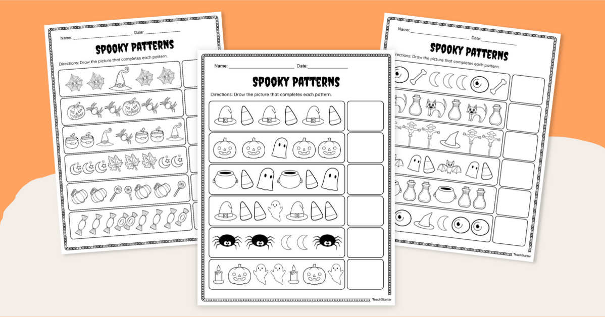 Halloween Patterns Worksheets | Teach Starter - Worksheets Library