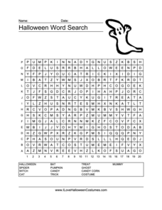 Halloween Word Search Worksheet for 3rd - 4th Grade | Lesson Planet ...