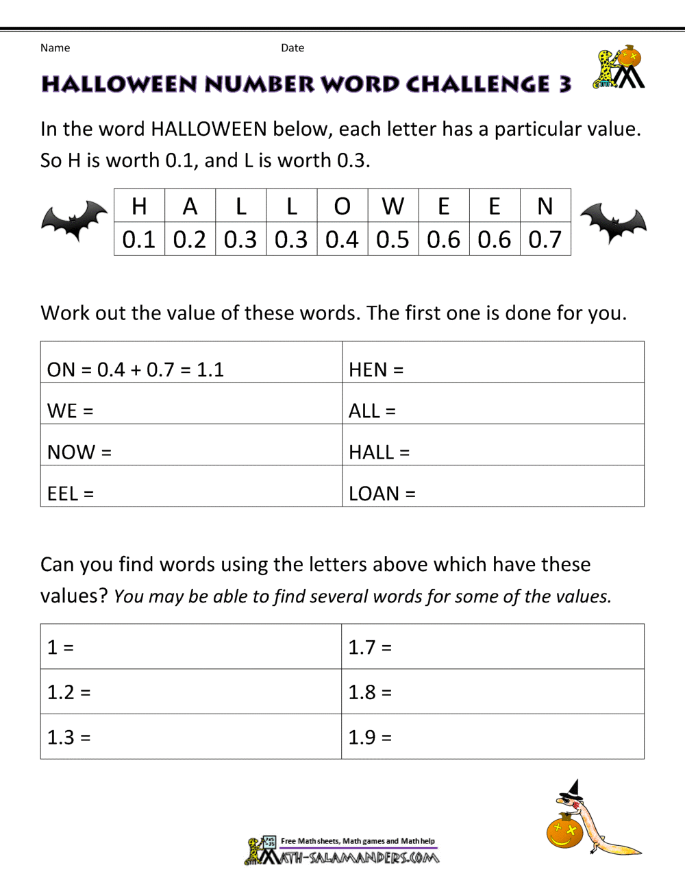Free Halloween Math Worksheets - Worksheets Library
