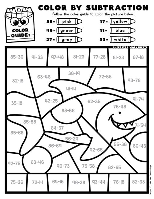 Color By Number Printables - Superstar Worksheets - Worksheets Library