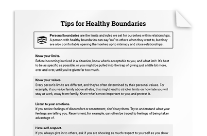 Setting Boundaries: Info and Practice | Worksheet | Therapist Aid - Worksheets Library