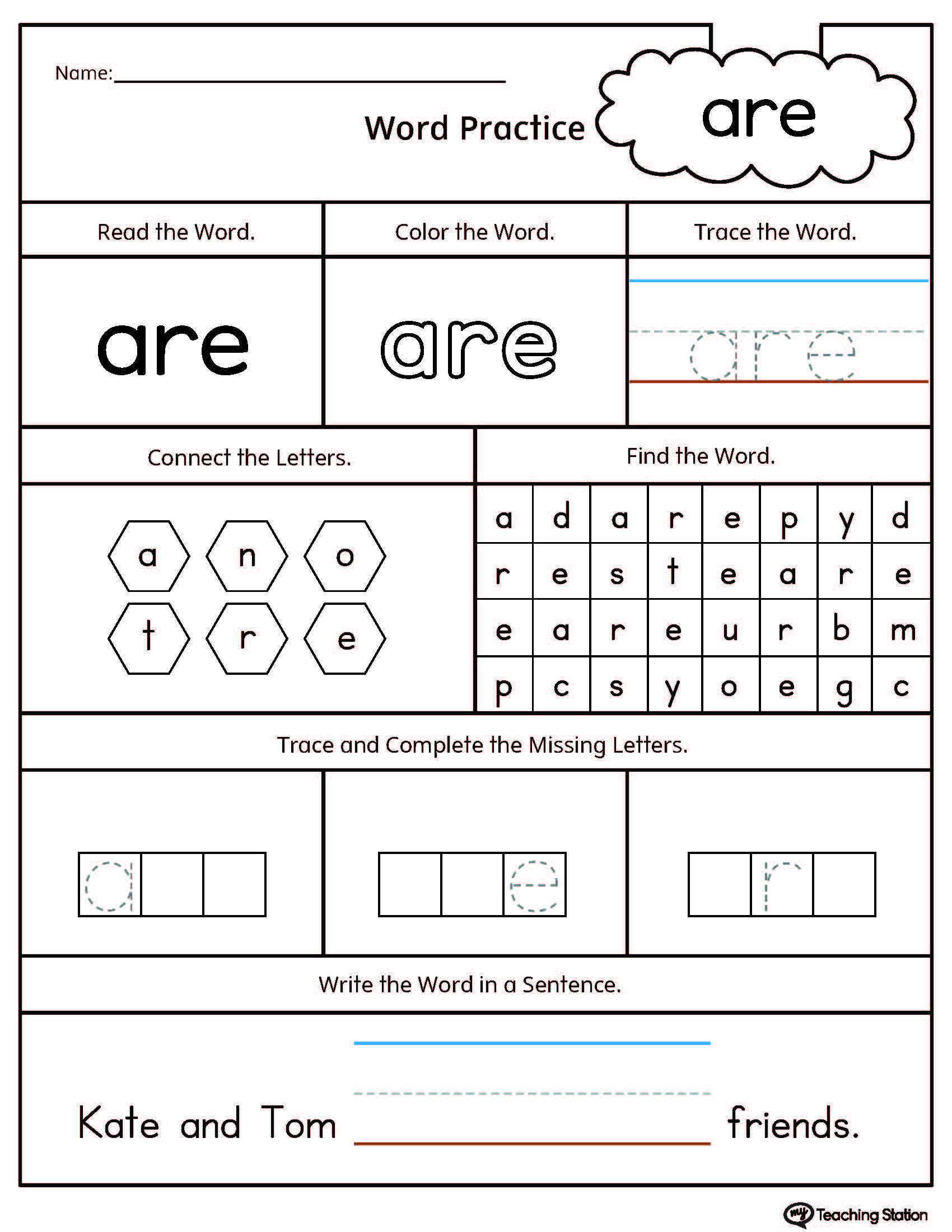 High Frequency Words Printable Worksheets | MyTeachingStation.com - Worksheets Library