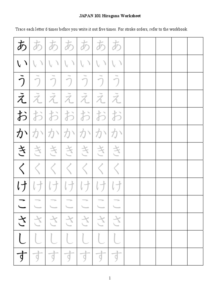 Hiragana Practice Sheet Worksheets KGVQD Hiragana Practice Sheet Worksheets KGVQD