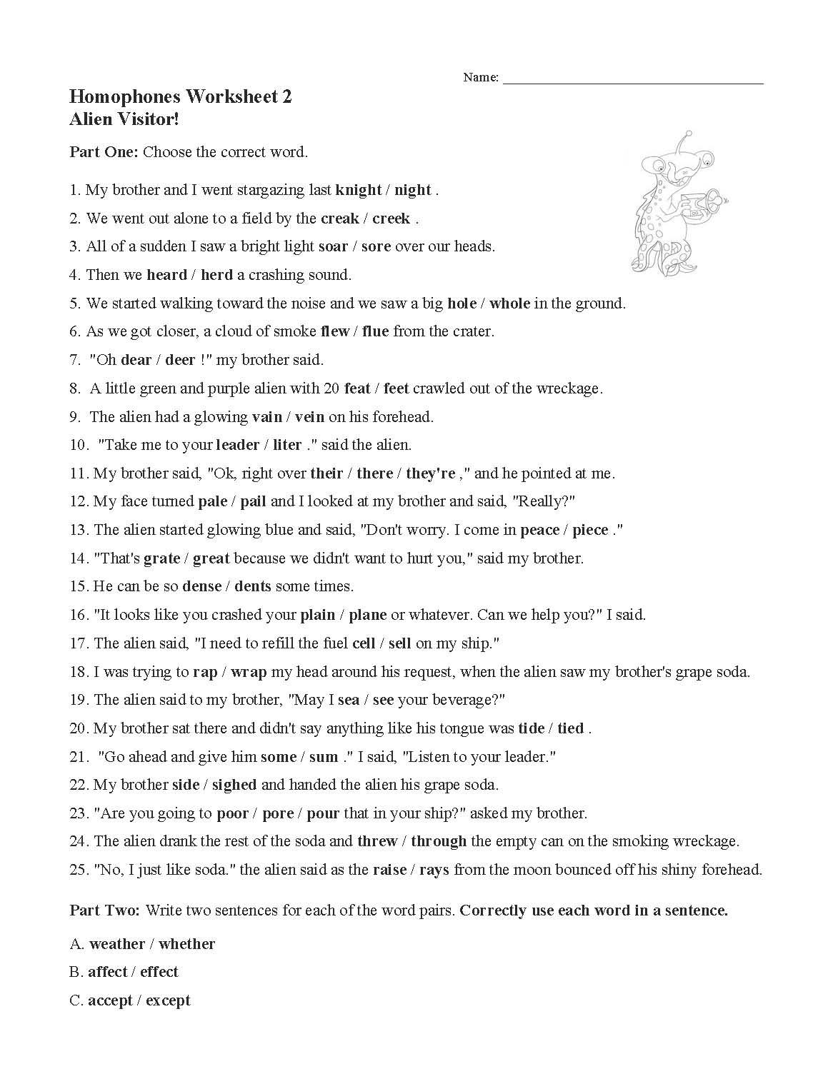 Homophones & Word Choice Worksheets | Language Arts Activities ...