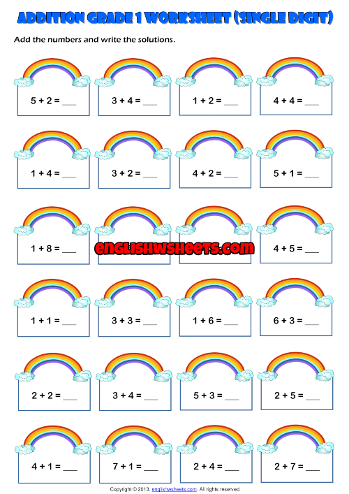 Free horizontal addition worksheet, Download Free horizontal addition ...