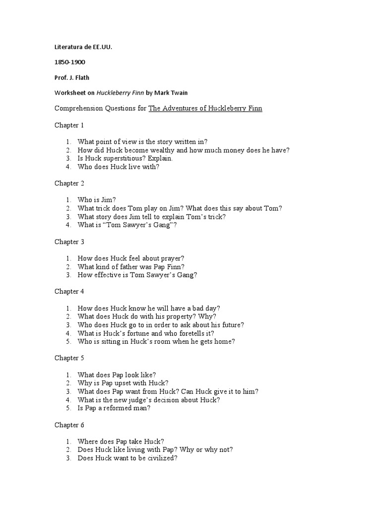 The Adventures of Huckleberry Finn Study Guide | Progeny Press ...